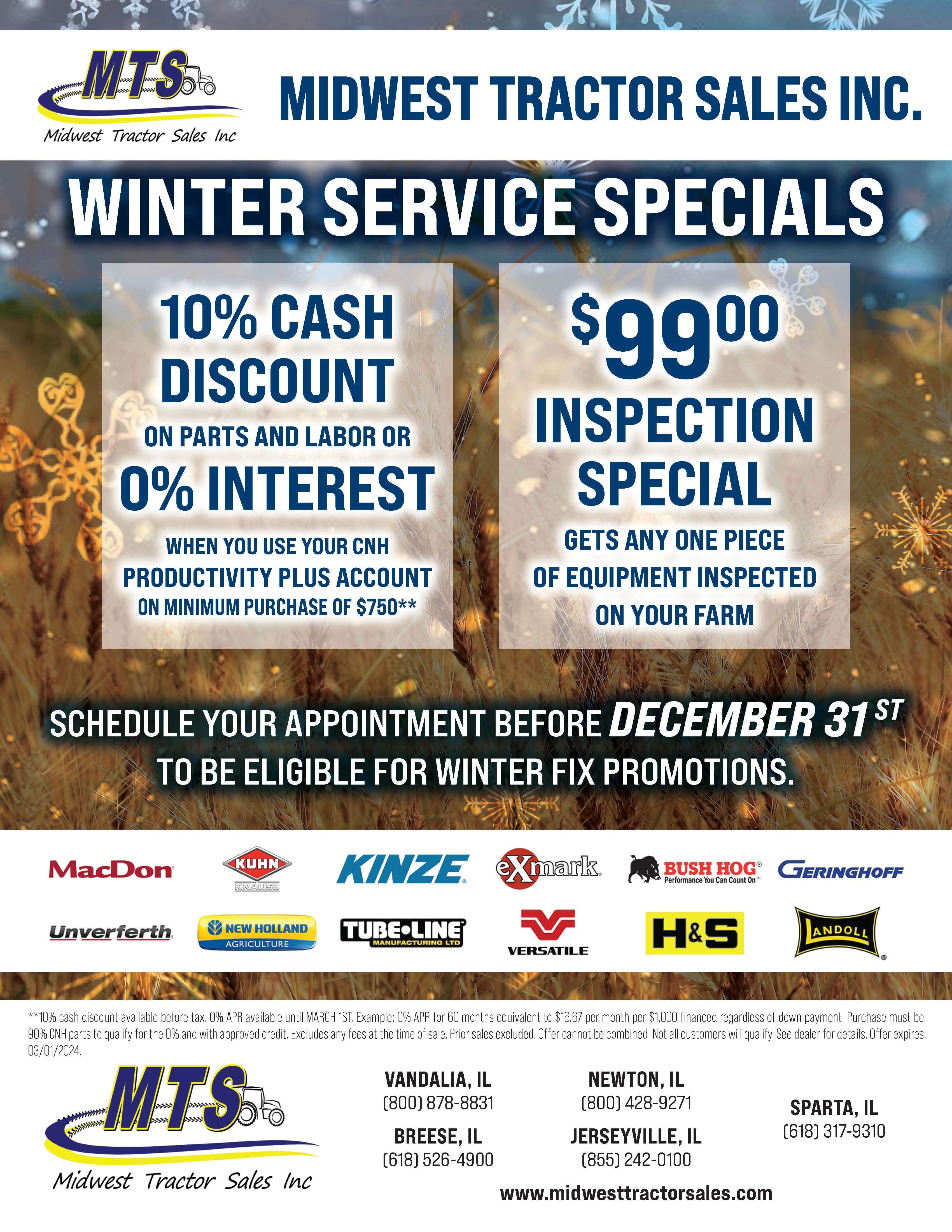 Service Specials | Midwest Tractor Sales